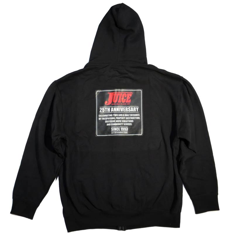 JUICE 25TH ANNIVERSARY ZIP HOODIE BLACK 【 ジュース 25th アニバーサリー ジップアップフーディ